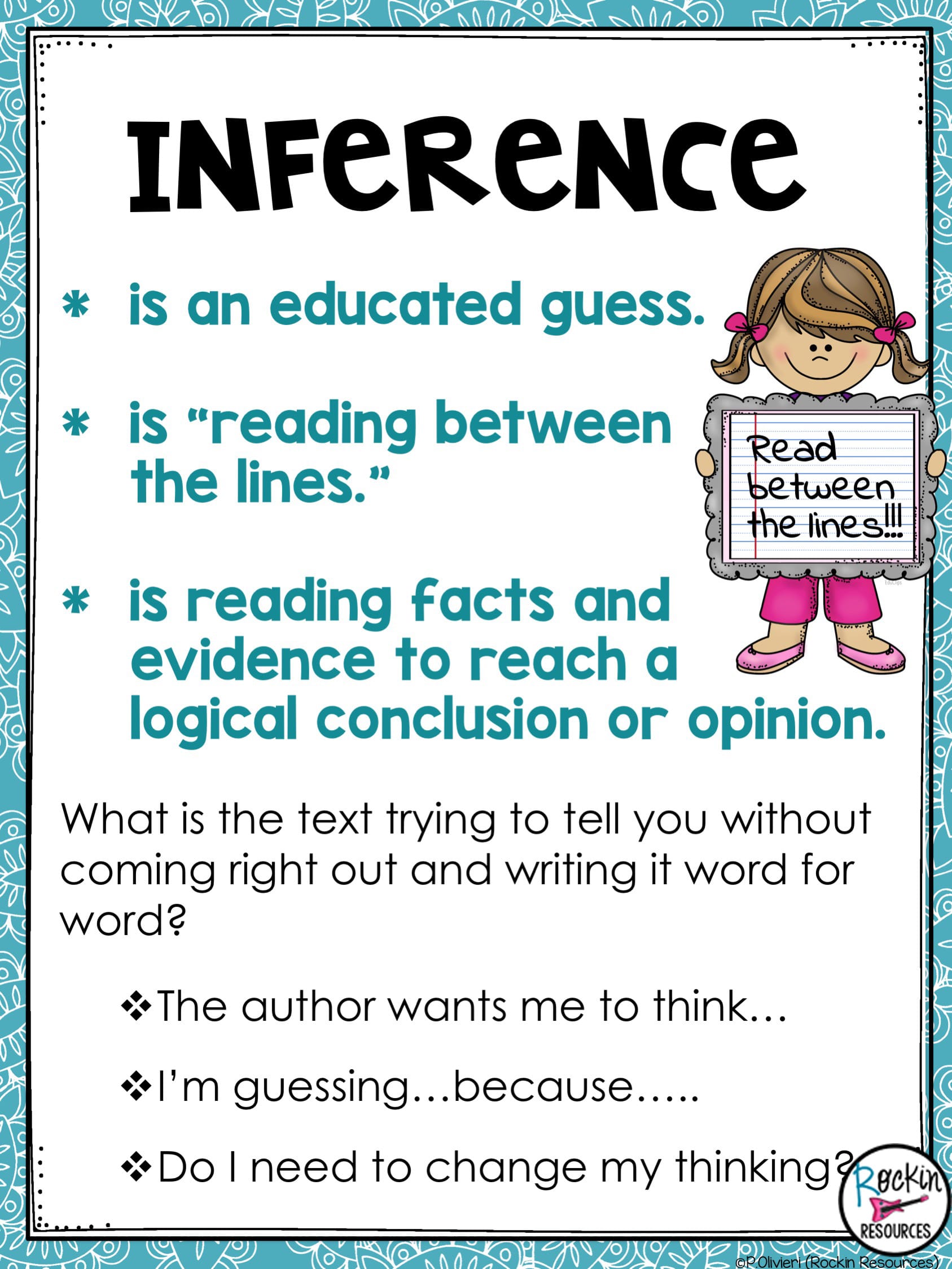 Inference Anchor Chart Rockin Resources