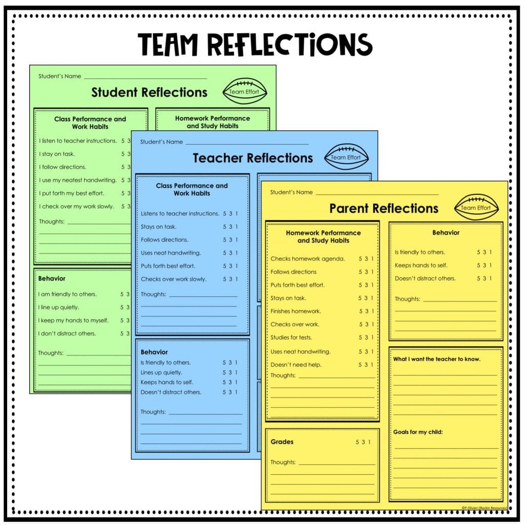 Conference Reflections for Student-Led Conferences - Rockin Resources