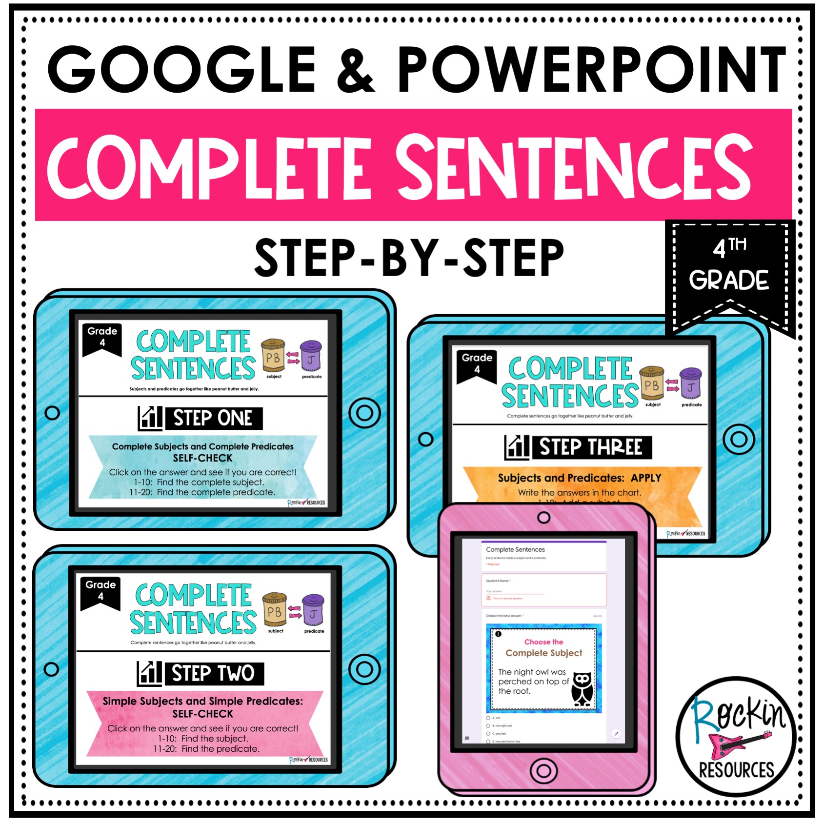 4th Grade Digital Step By Step Complete Sentences Practice Rockin