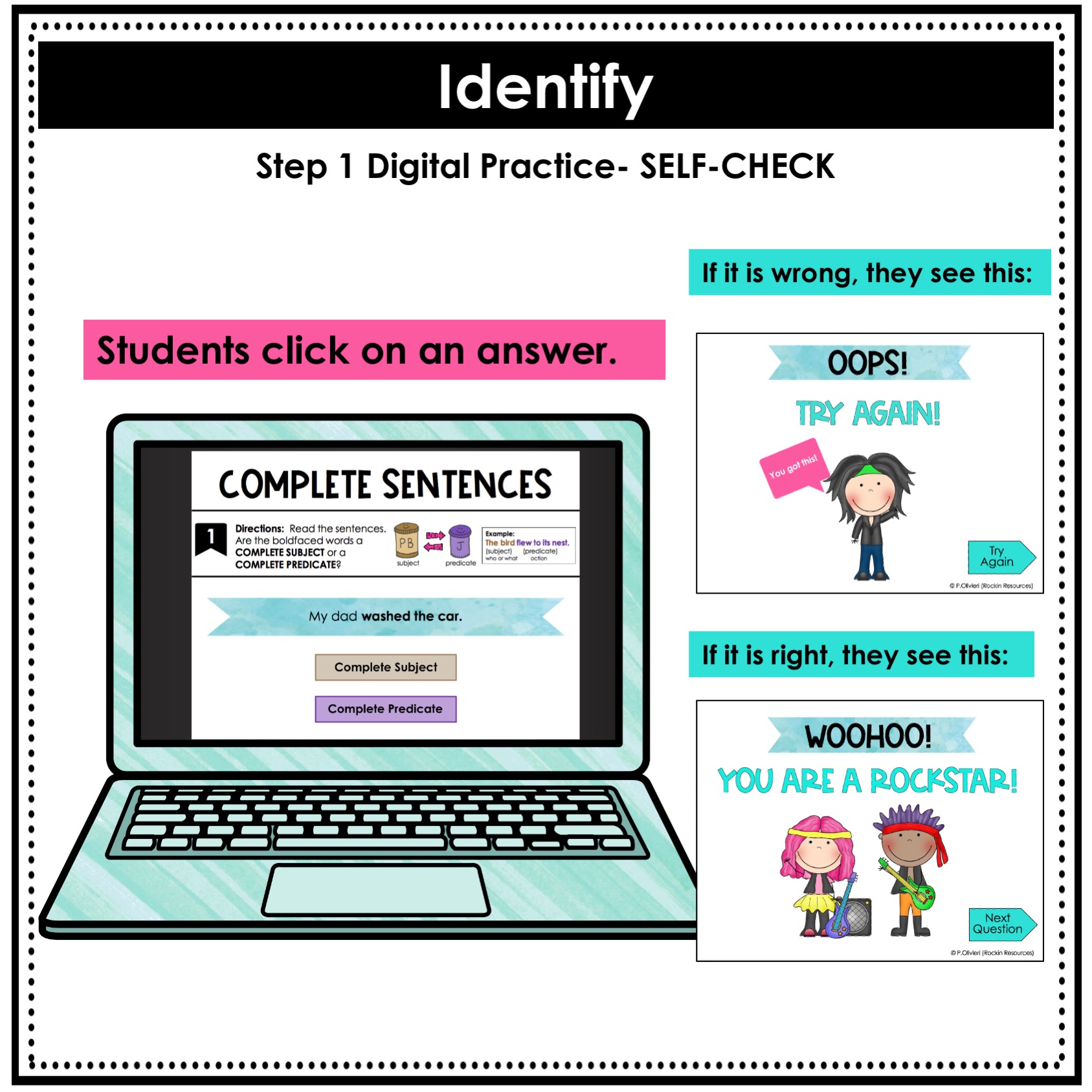 4th Grade Digital Step By Step Complete Sentences Practice Rockin