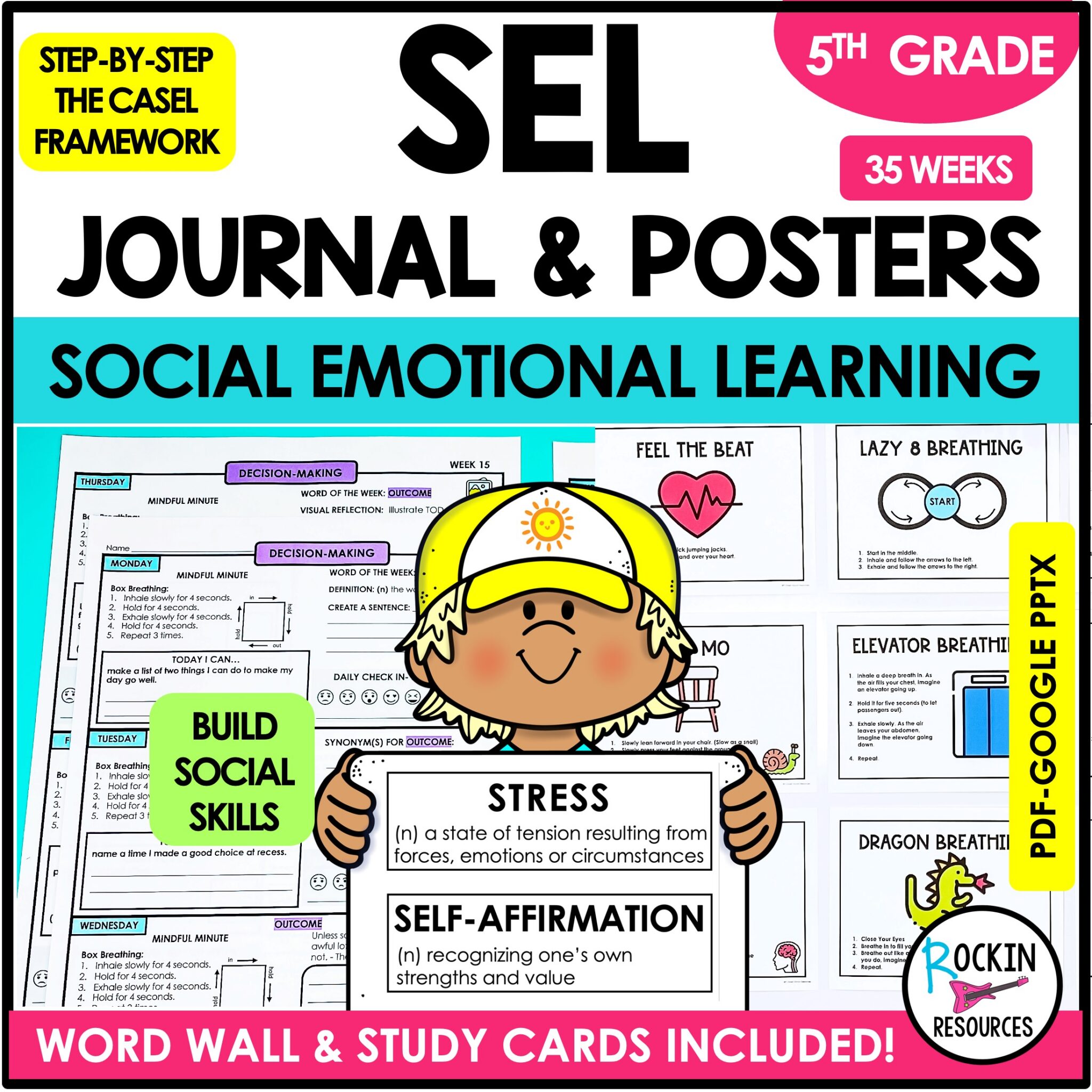5TH GRADE SOCIAL EMOTIONAL LEARNING BUNDLE - JOURNAL AND POSTERS ...