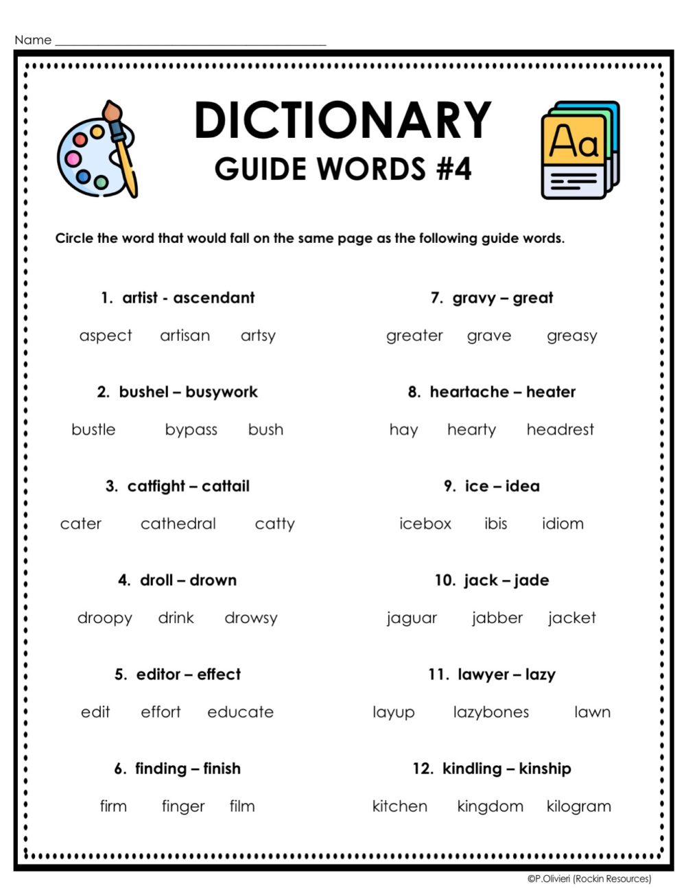 ABC Order, Alphabetical Order Worksheets, Task Cards, Dictionary, Guide ...
