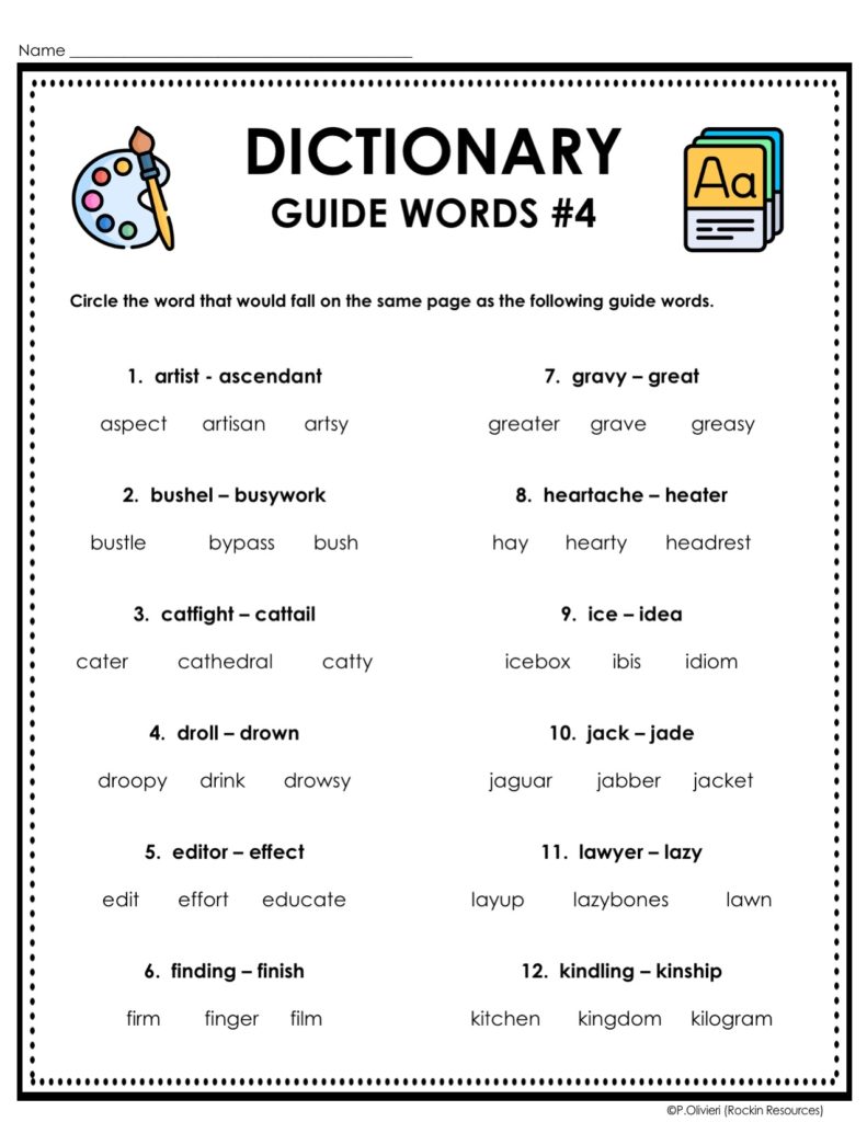 ABC Order, Alphabetical Order Worksheets, Task Cards, Dictionary, Guide ...