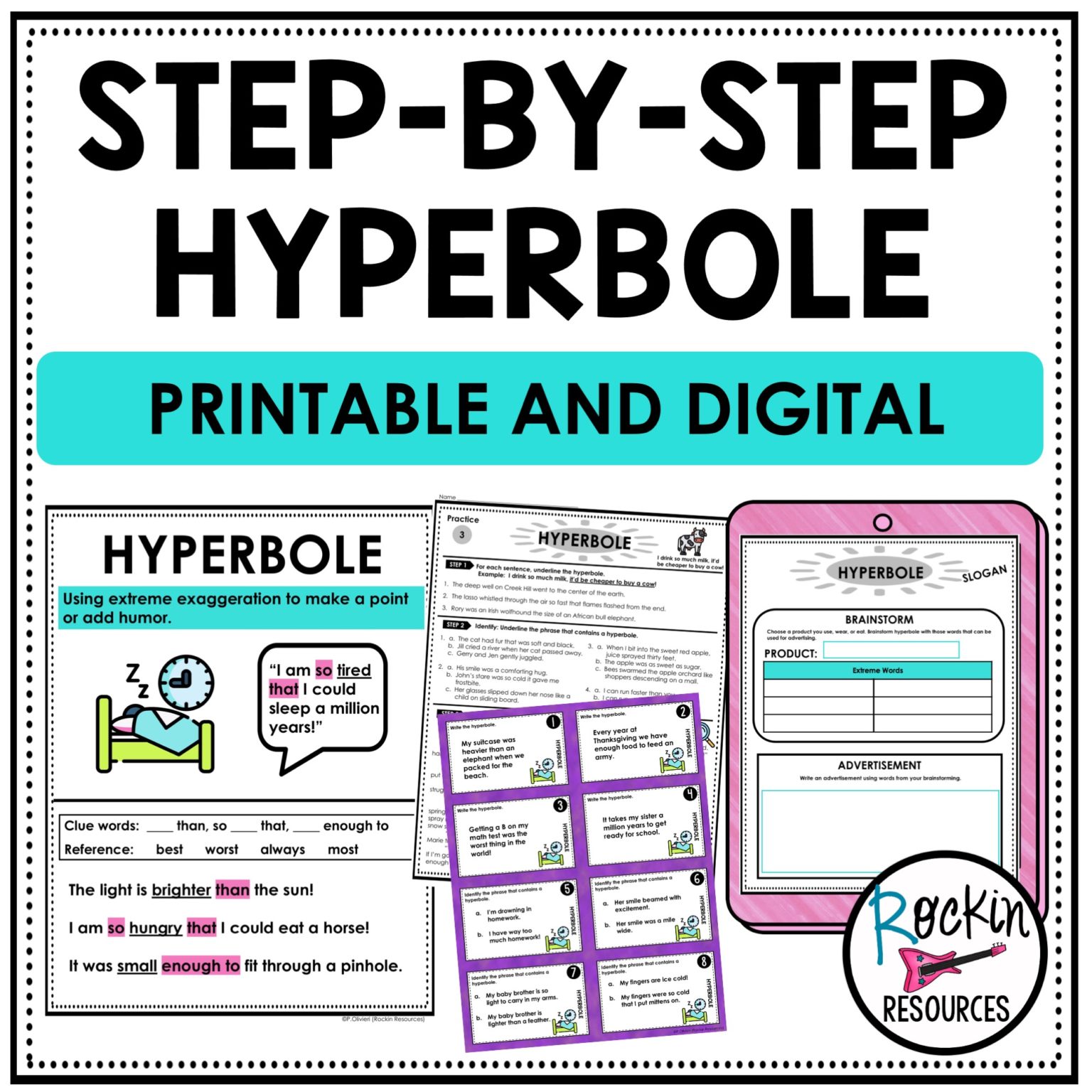 Hyperbole Texts with Examples that Exaggerate and Excite - Rockin Resources