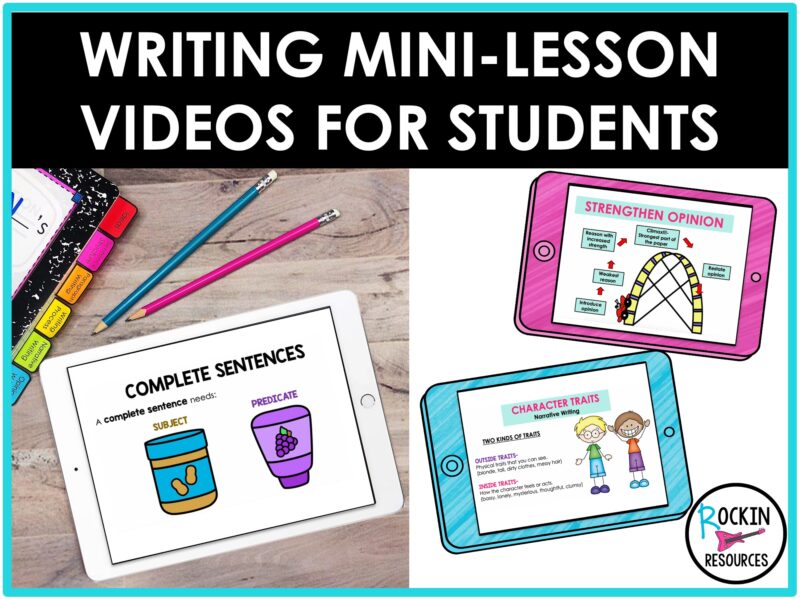 Writing Mini-Lesson Videos for Students - Rockin Resources