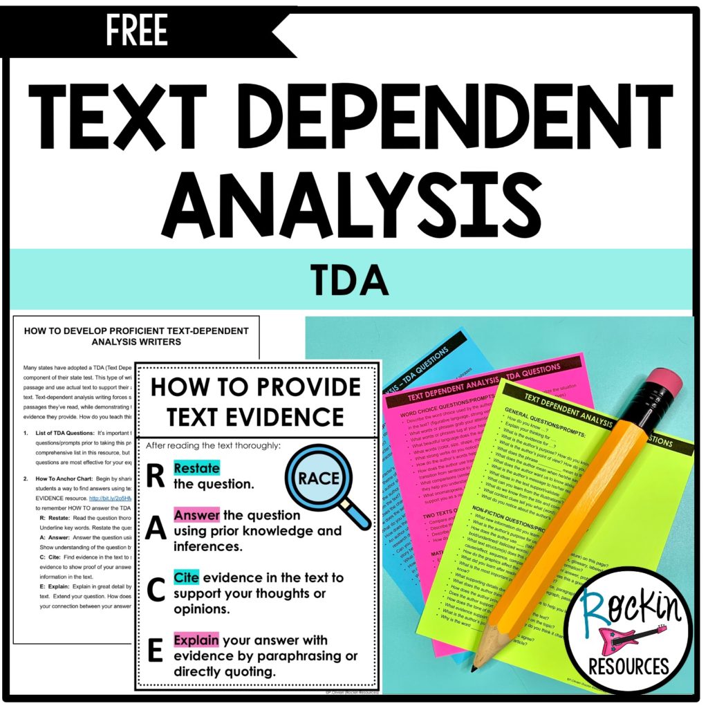 Strategies to Teach Text-Dependent Analysis (TDA) - Rockin Resources