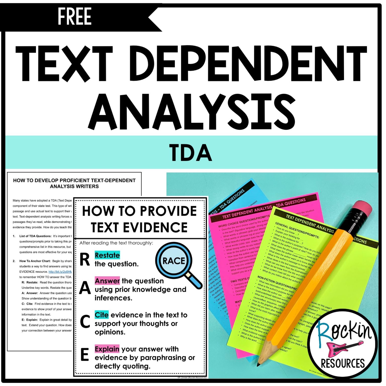 Strategies to Teach Text-Dependent Analysis (TDA) - Rockin Resources